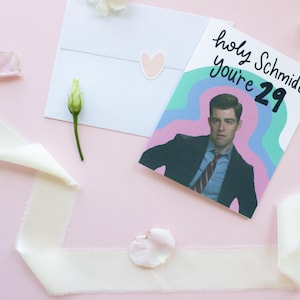 New Girl Birthday Card: Holy Schmidt, 29th Birthday - Etsy