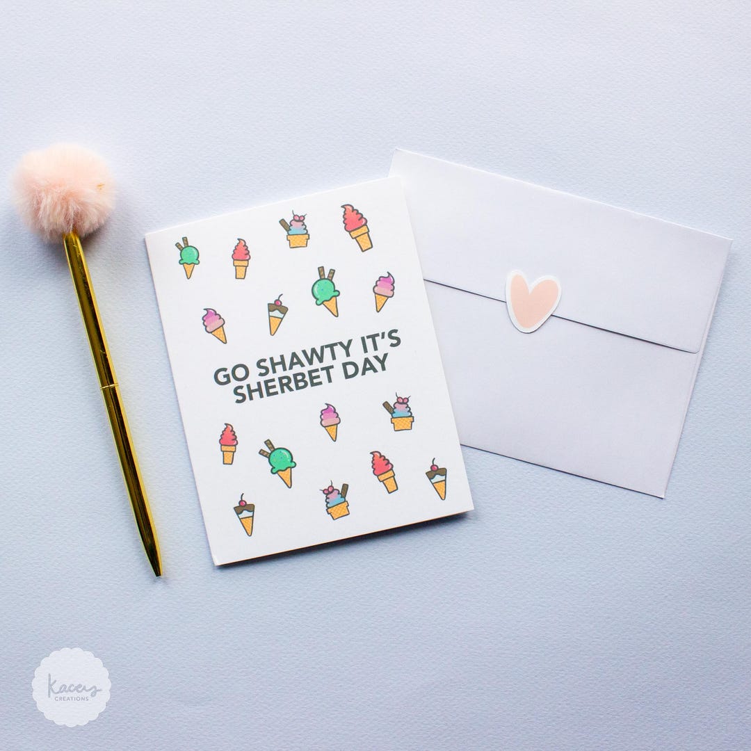 Funny Sherbet Day Birthday Card: Food Pun Gift - Etsy
