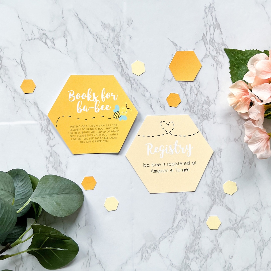 Honeycomb Insert Cards Registry Bee Invitation Inserts Books for Ba-bee ...