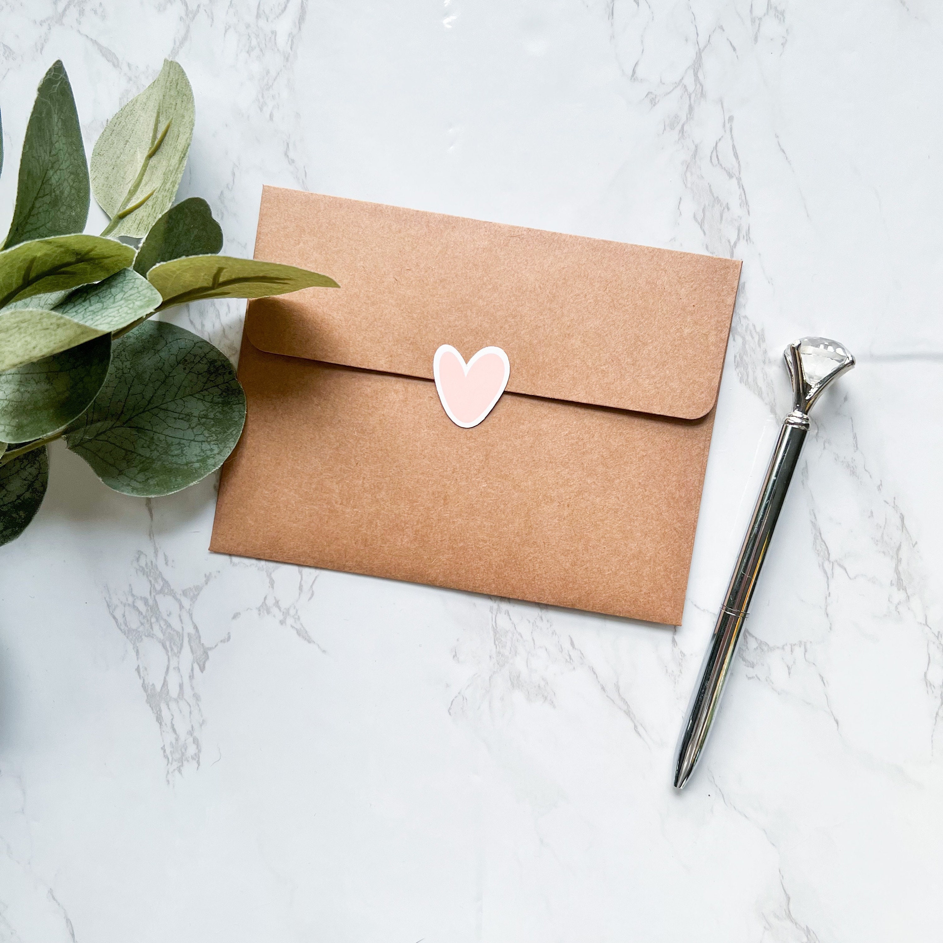 Envelope Seal Stickers - Small 1" Cute Pink Heart | Tiny Sticker ...