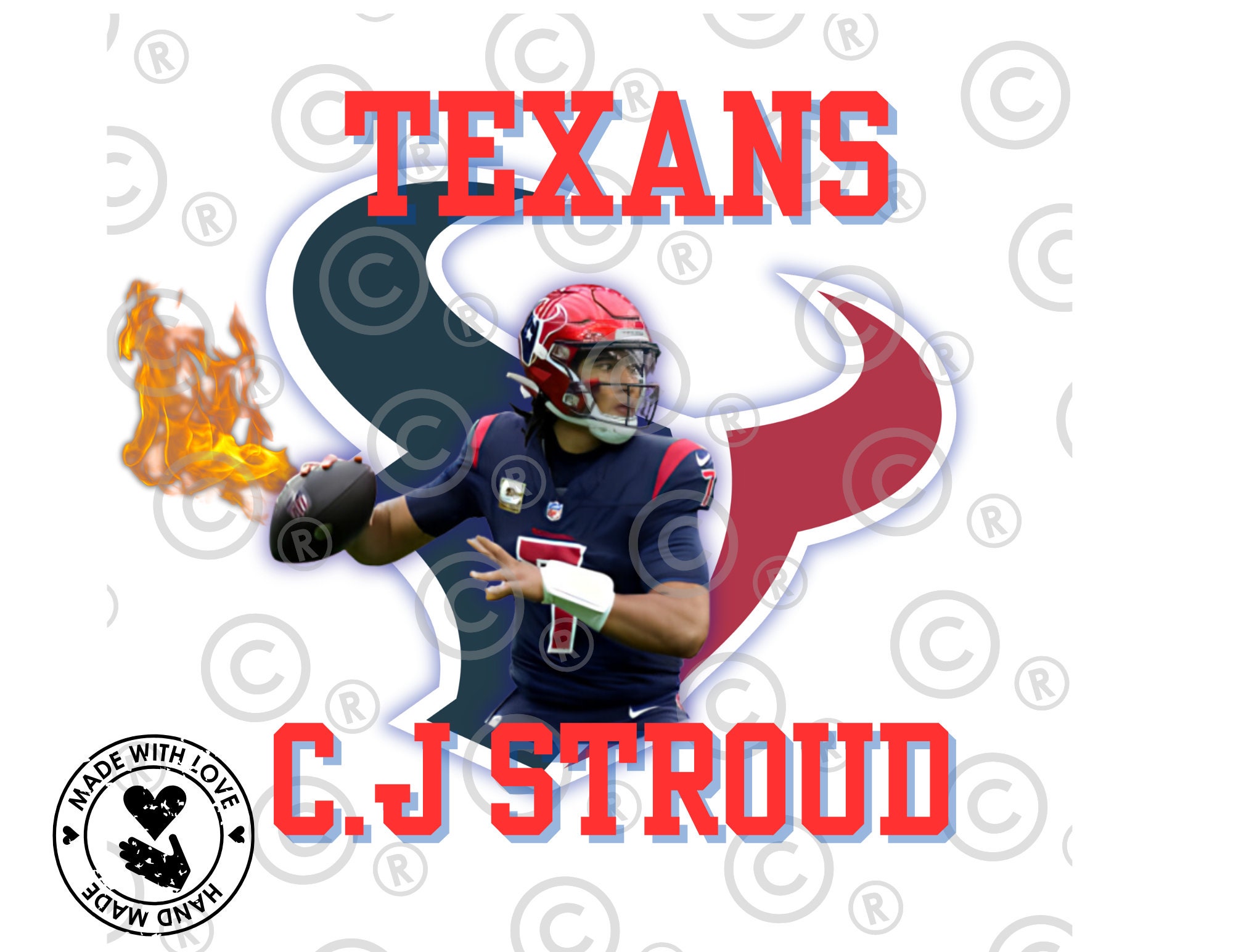 Texans Football CJ Stroud Design Instant Download Red Blue Houston - Etsy