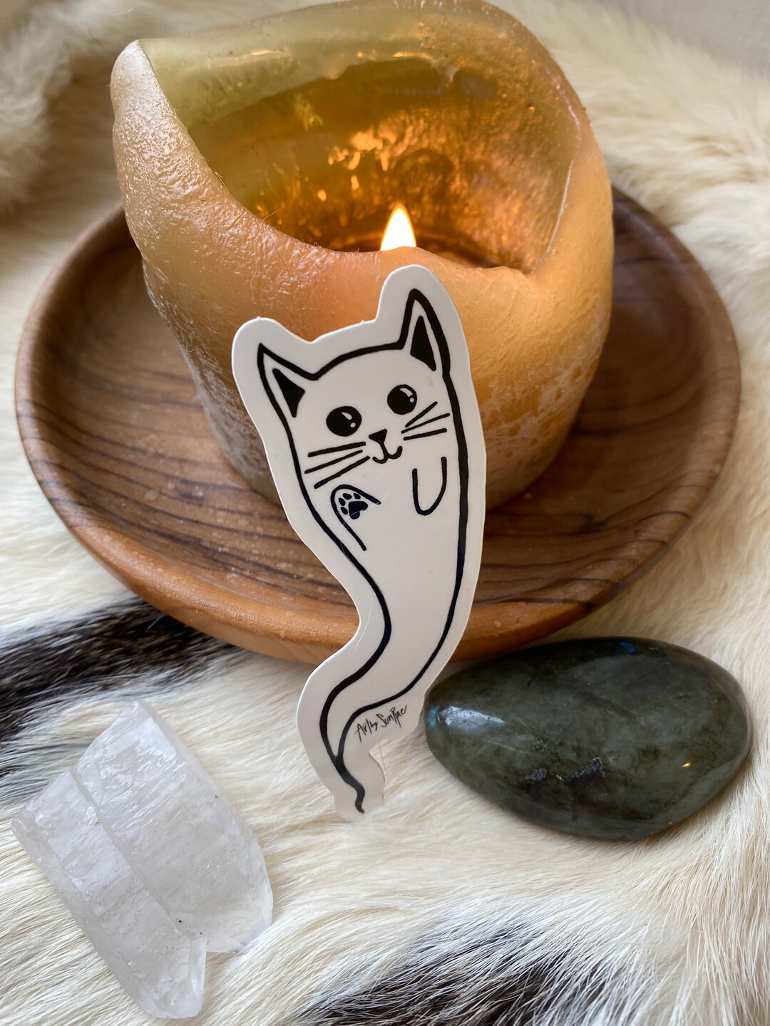 Ghost Kitty Sticker - Etsy