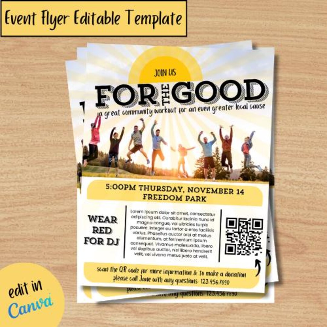 Editable Event Flyer, Fundraiser Flyer, Charity, Community, School ...