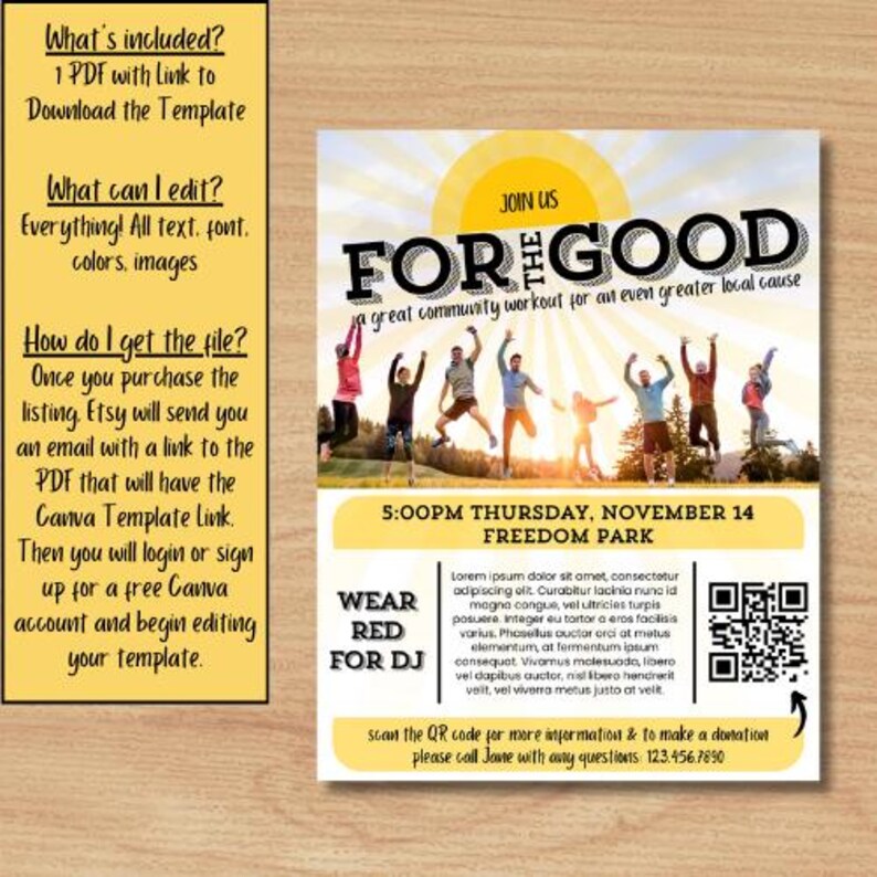 Editable Event Flyer, Fundraiser Flyer, Charity, Community, School ...