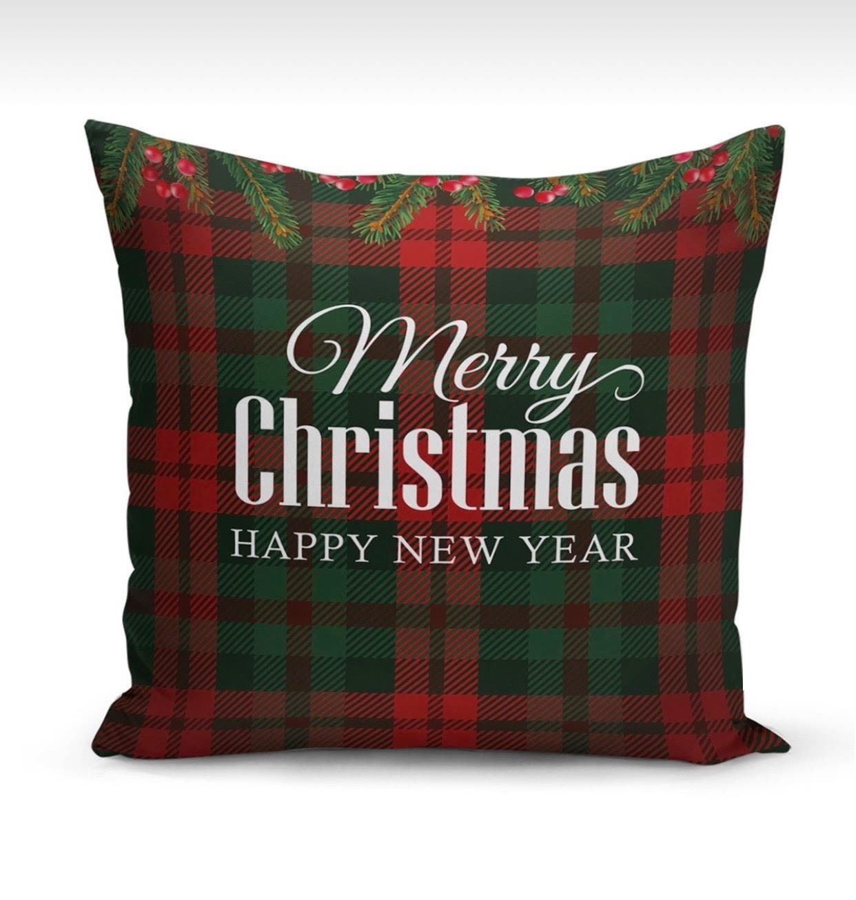 Christmas Pillow Covers Plaid Christmas Pillowcases Merry | Etsy