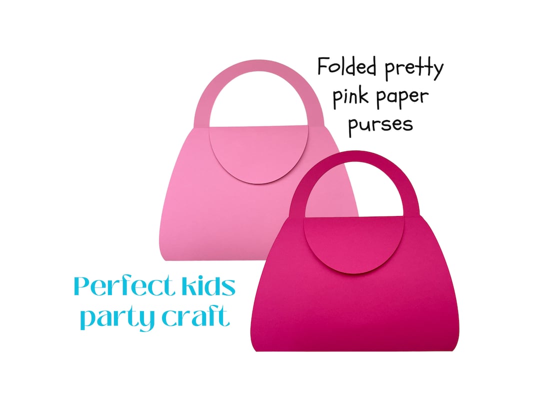 Paper Purse Cutout Large Purse Die Cut Birthday Party Craft Kid Pink ...