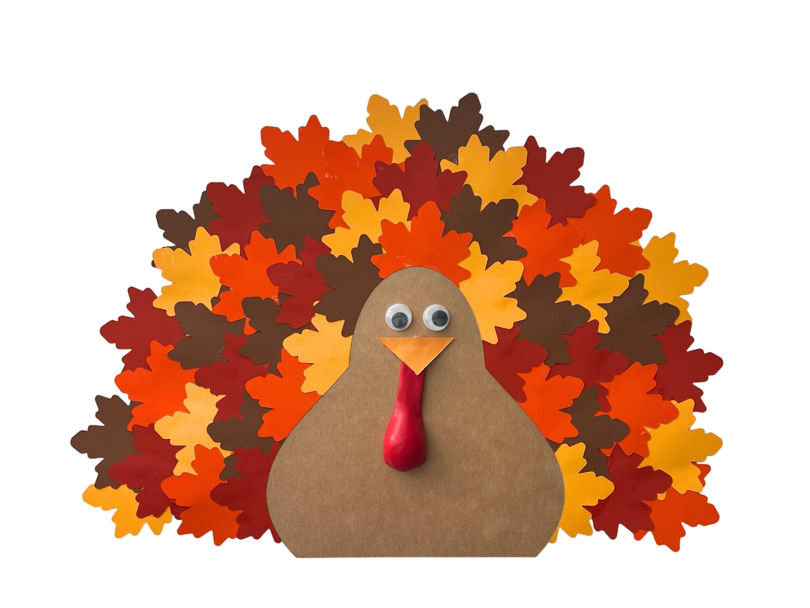 Thanksgiving Turkey Kid Craft Fall Leaves DIY Thanksgiving Decor Fall ...