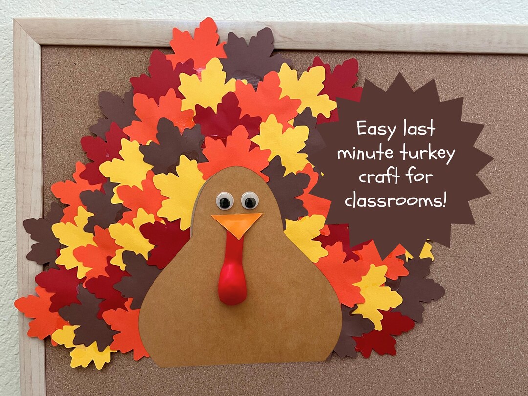 Bulk Turkey Craft Kids Fall Leaf Paper Craft Classroom Fall Bulletin ...