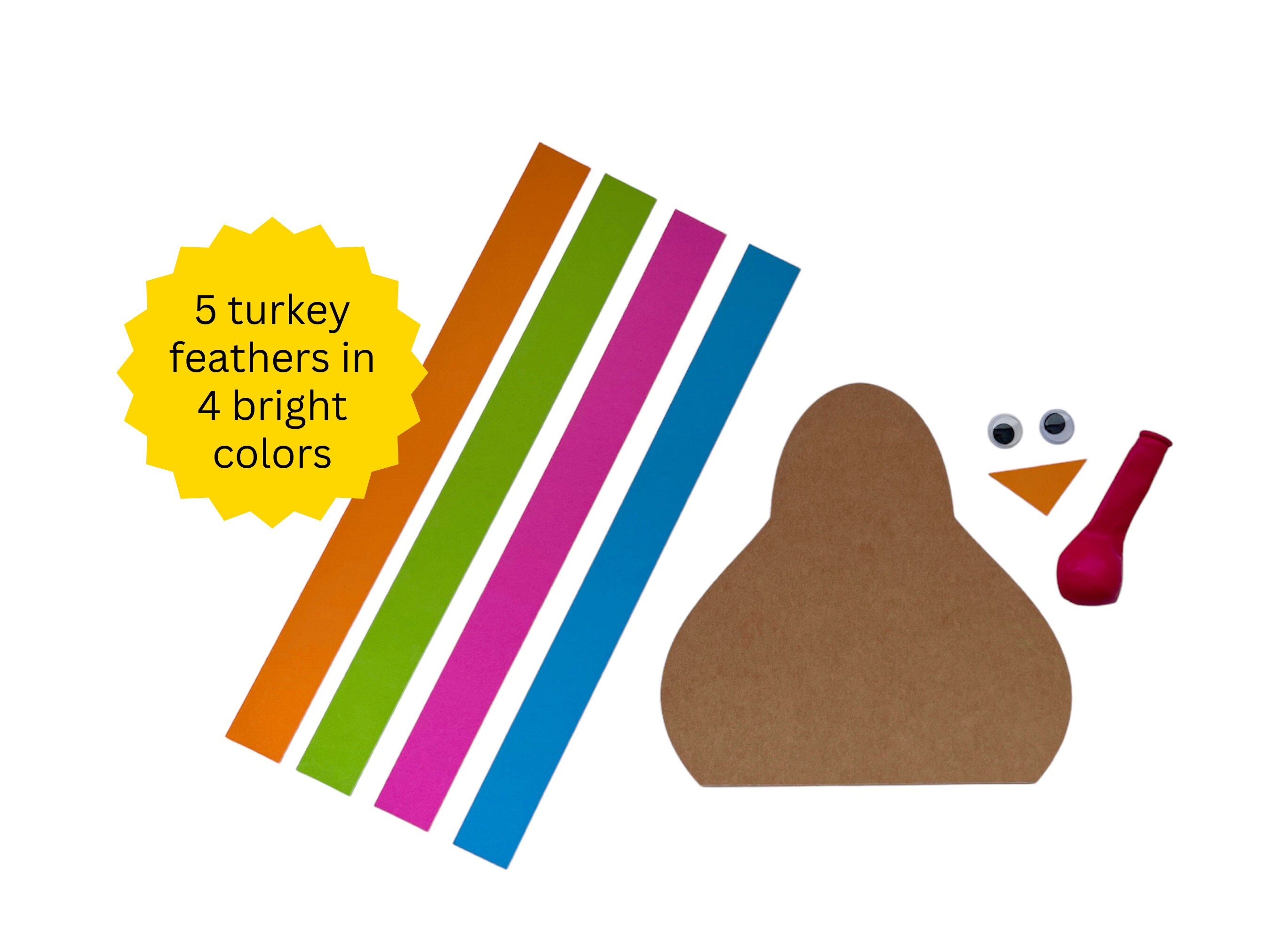 12+ Bulk Classroom Thanksgiving Turkey Craft Kids Bright Fall Craft ...