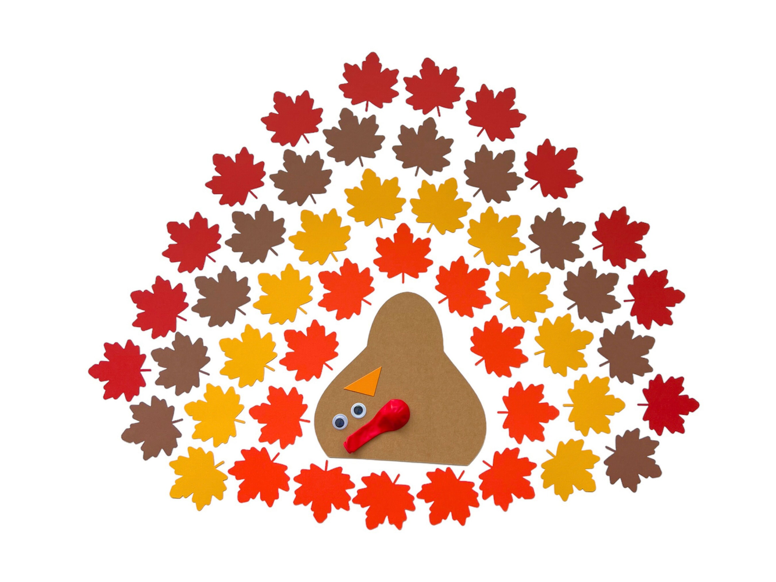 Thanksgiving Turkey Kid Craft Fall Leaves DIY Thanksgiving Decor Fall ...