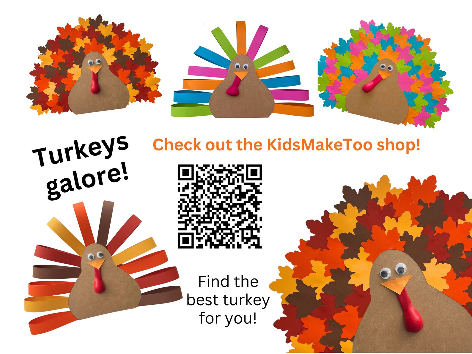 12 Bulk Classroom Fall Thanksgiving Turkey Craft Kids Fall Leaf Craft ...
