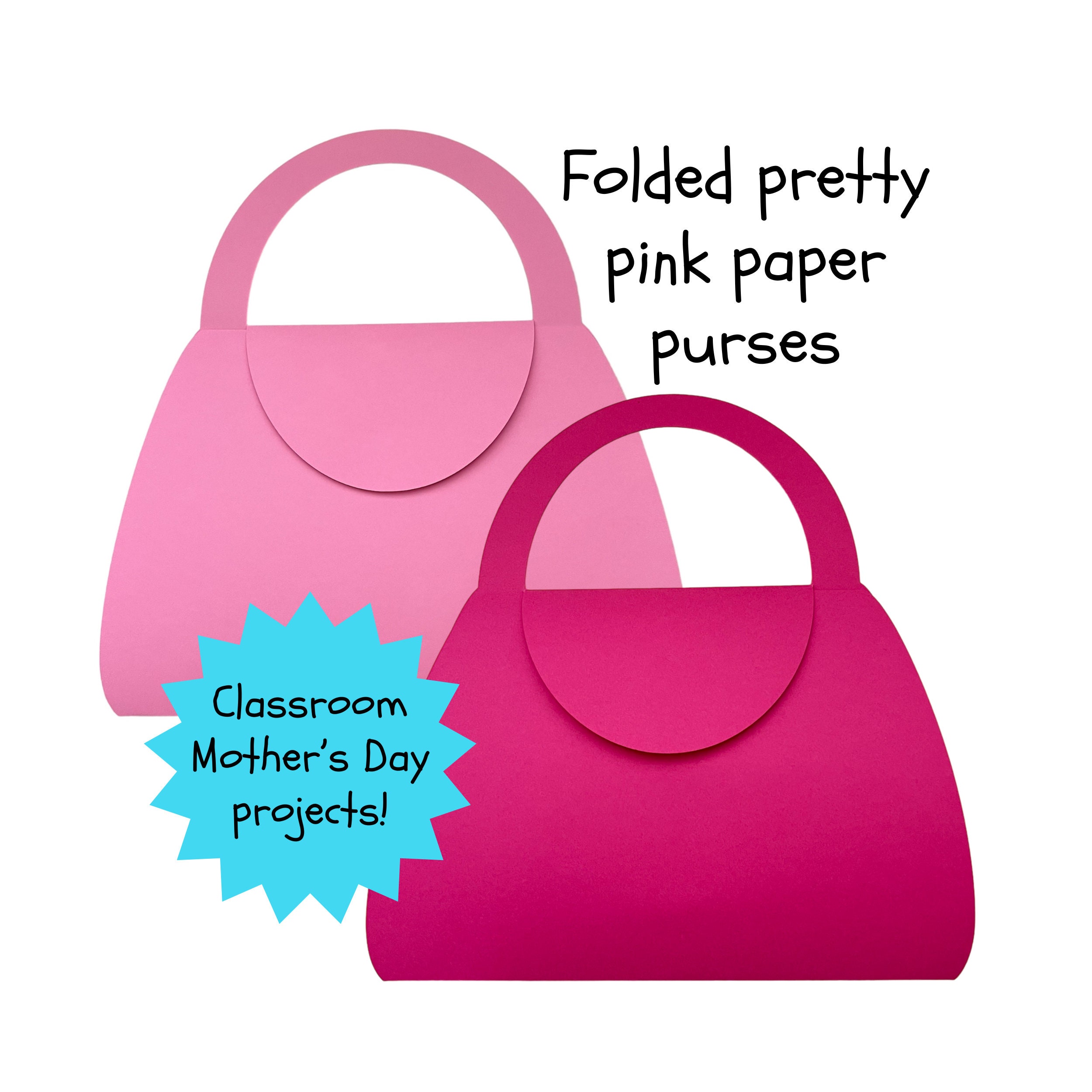 Pretty Paper Purses for Mother's Day Perfect for Classroom, Folded ...