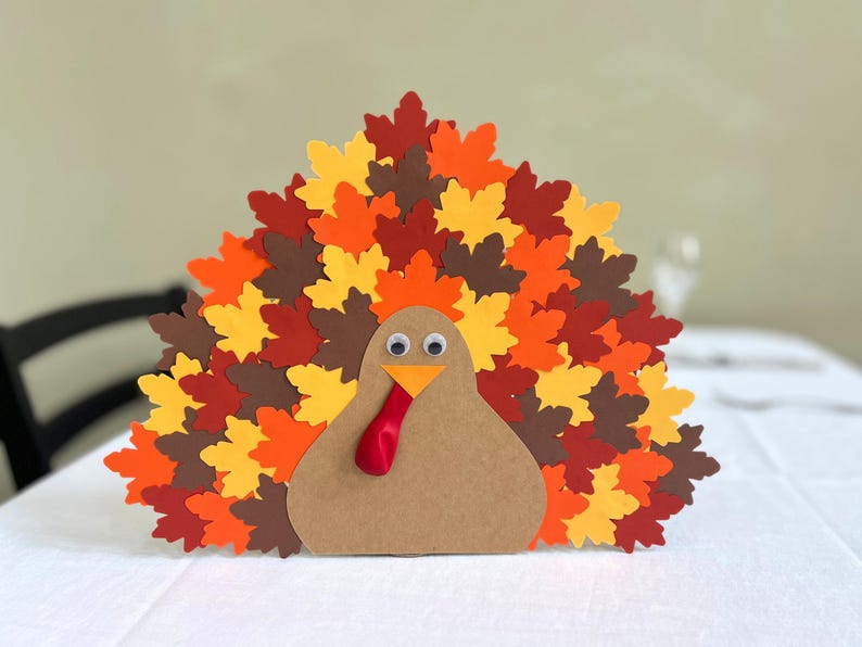 Thanksgiving Turkey Kid Craft Fall Leaves DIY Thanksgiving Decor Fall ...