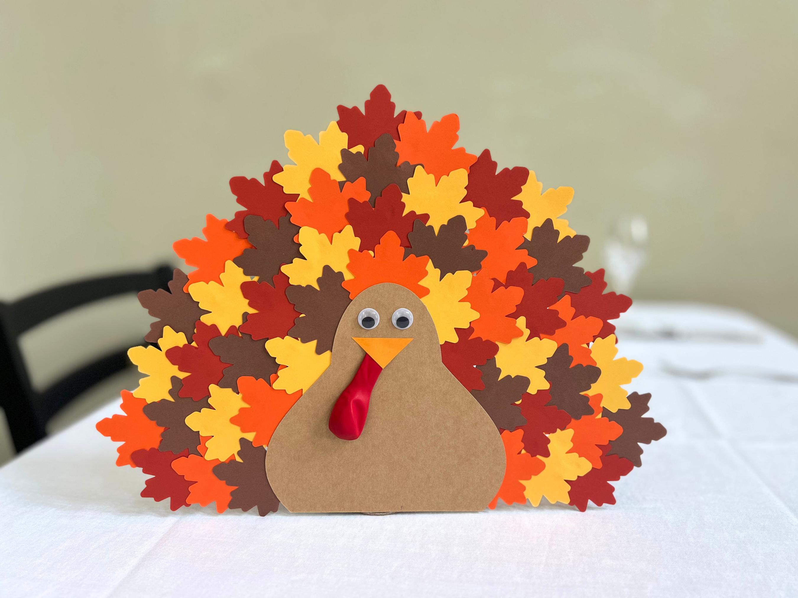 Thanksgiving Turkey Kid Craft Fall Leaves DIY Thanksgiving Decor Fall ...