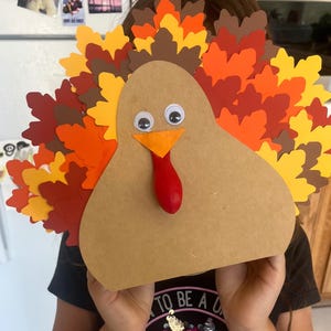 Thanksgiving Turkey Kid Craft Fall Leaves DIY Thanksgiving Decor Fall ...