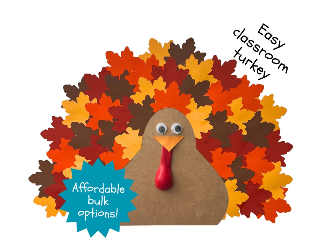 12 Bulk Classroom Fall Thanksgiving Turkey Craft Kids Fall Leaf Craft ...