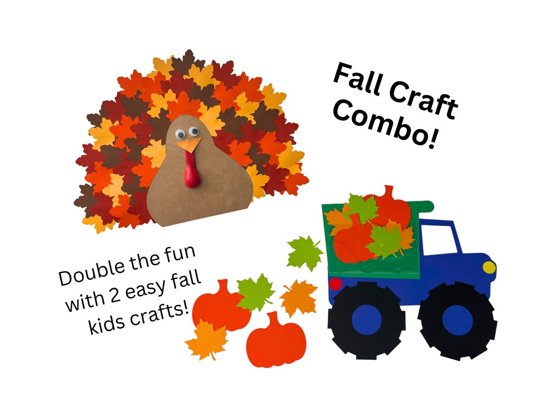 Fall Kids Craft Kit With Thanksgiving Turkey Craft Fall Pumpkin Truck ...