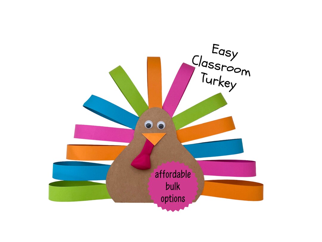 Bulk Fall Craft Turkey Fall Classroom Craft Kid Bright Thanksgiving ...