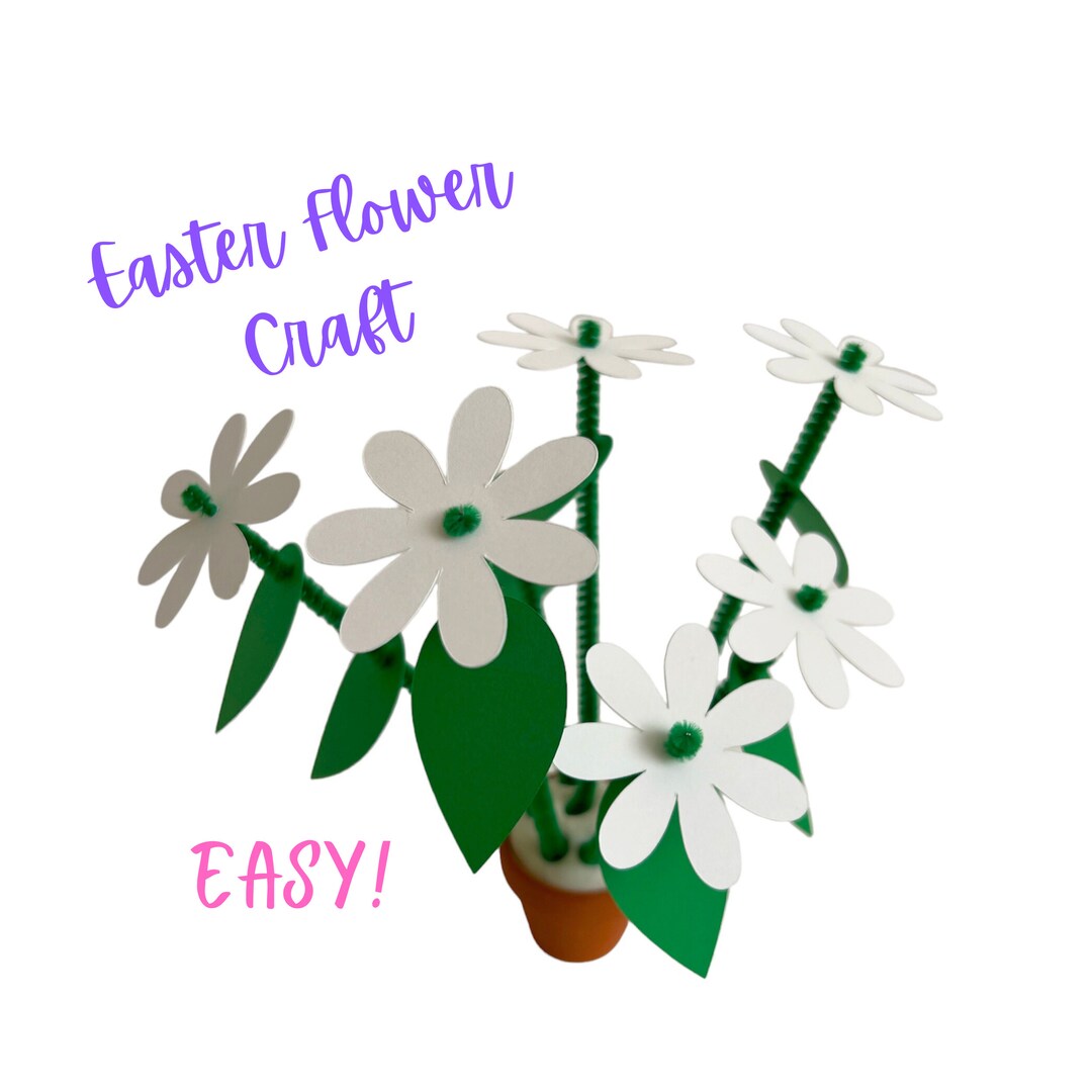 Easter Flower Craft for Kids. Easy Easter Kids Craft. Potted Spring Flower Craft. Easter Basket ...