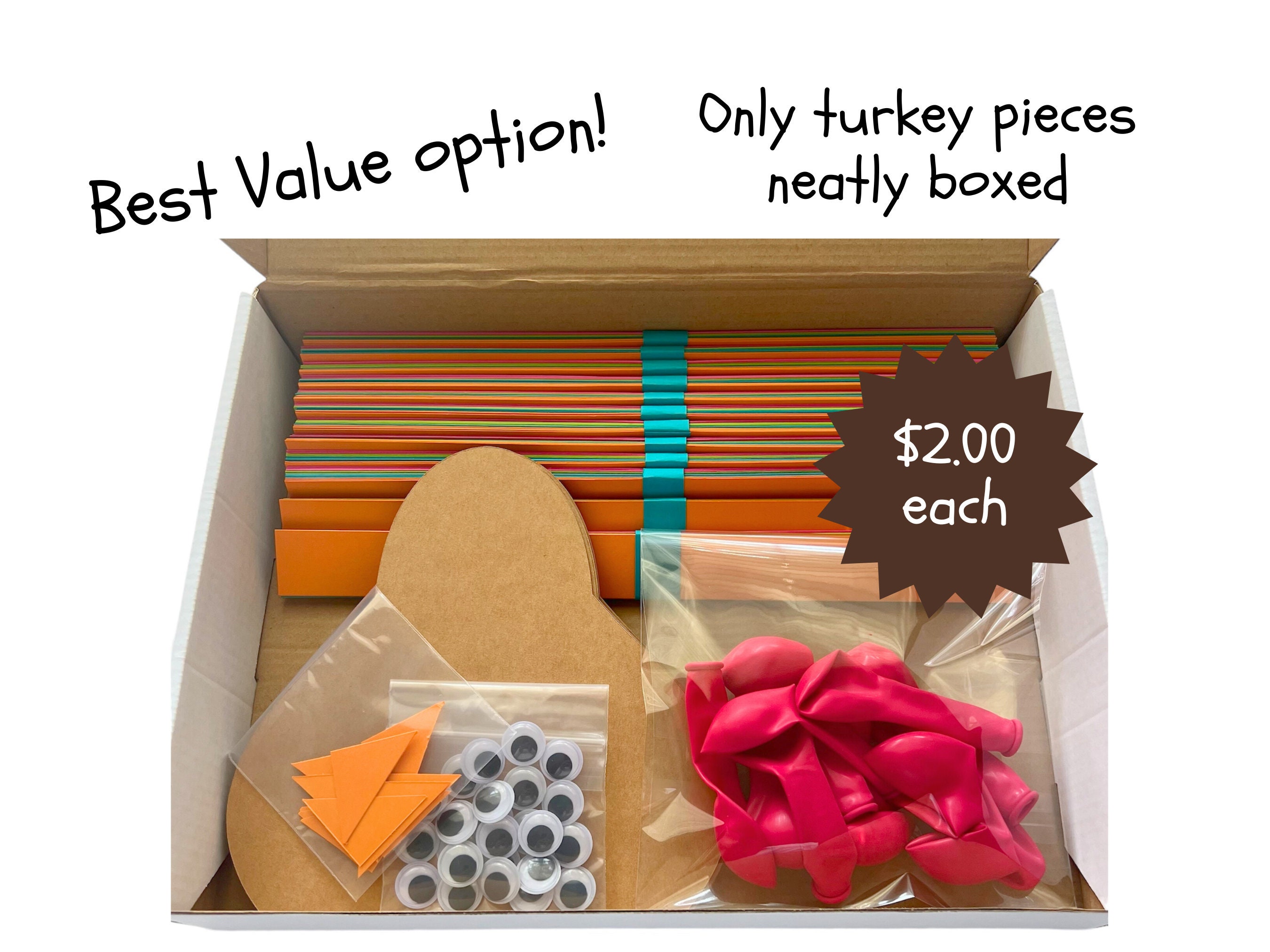 12+ Bulk Classroom Thanksgiving Turkey Craft Kids Bright Fall Craft ...