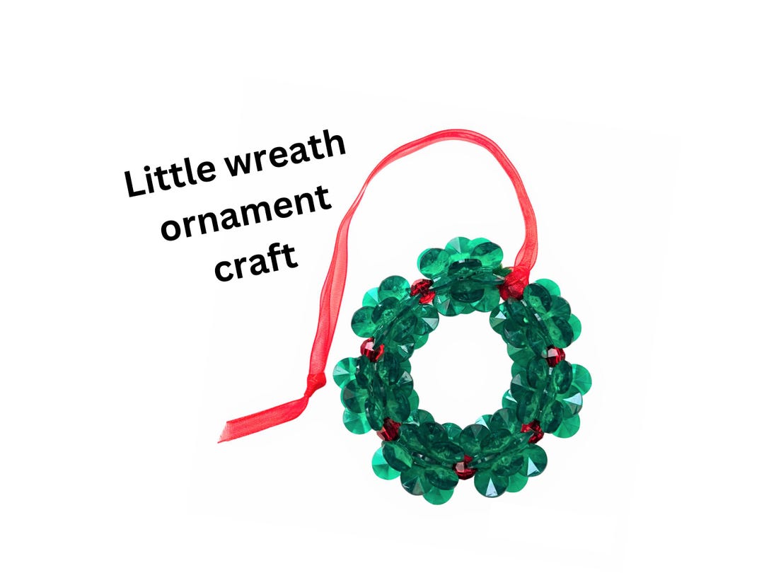 Christmas DIY Ornament Wreath Christmas Craft Kids Beaded Wreath ...