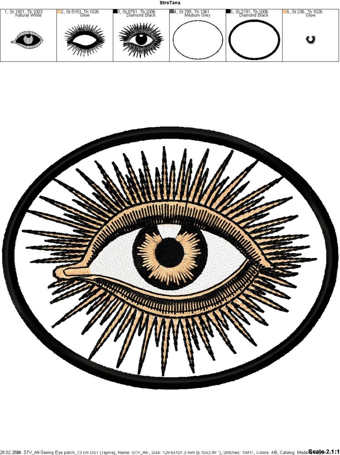 Digital Embroidery Design File Fantastic Patch All-seeing Eye - Etsy