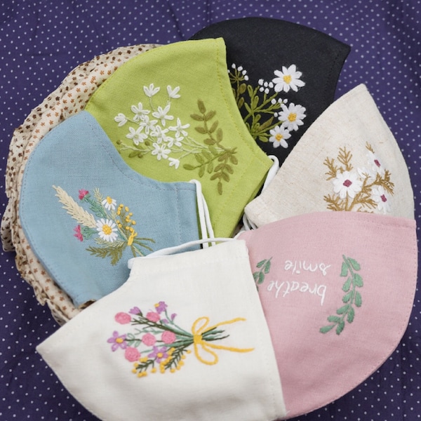 Embroidery Face Mask - Etsy