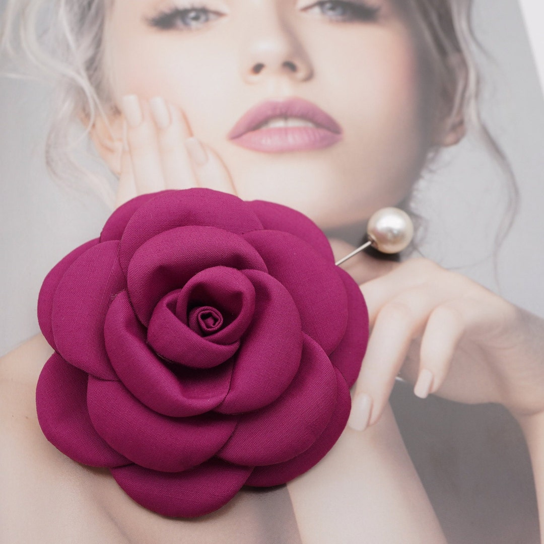 Innuendo PINK FABRIC Rose Flower Pin Brooch, Handmade Fabric Brooch Pin ...