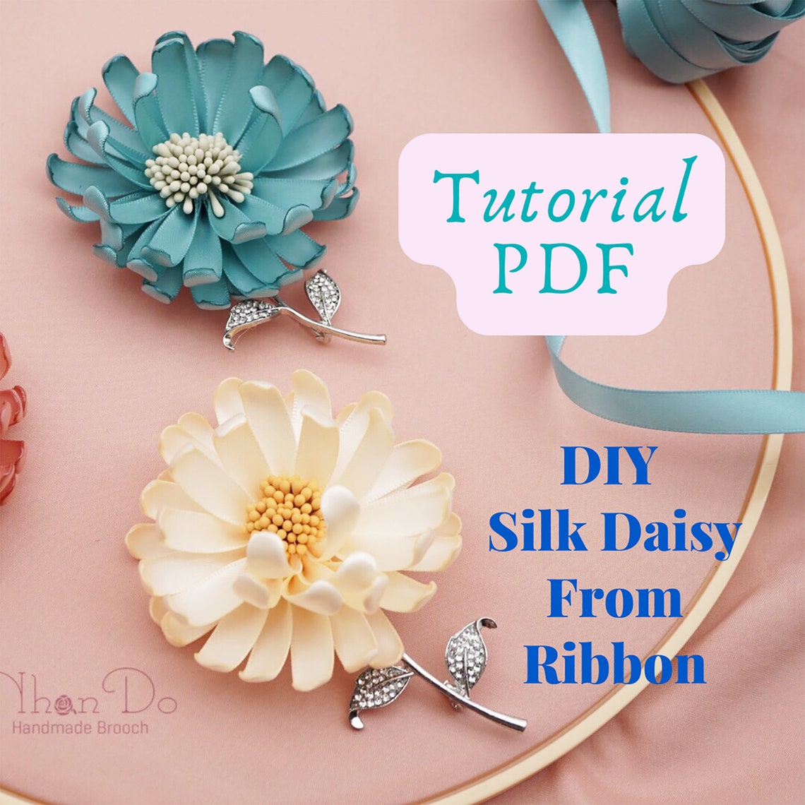 Tutorial DAISY Fabric Ribbon FLOWER Making Without | Etsy
