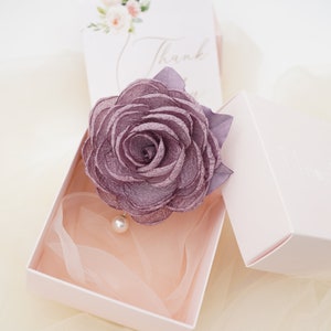 Purple Foam Chiffon Fabric ROSE Brooch Pin, Handmade Gift Idea, Hair ...