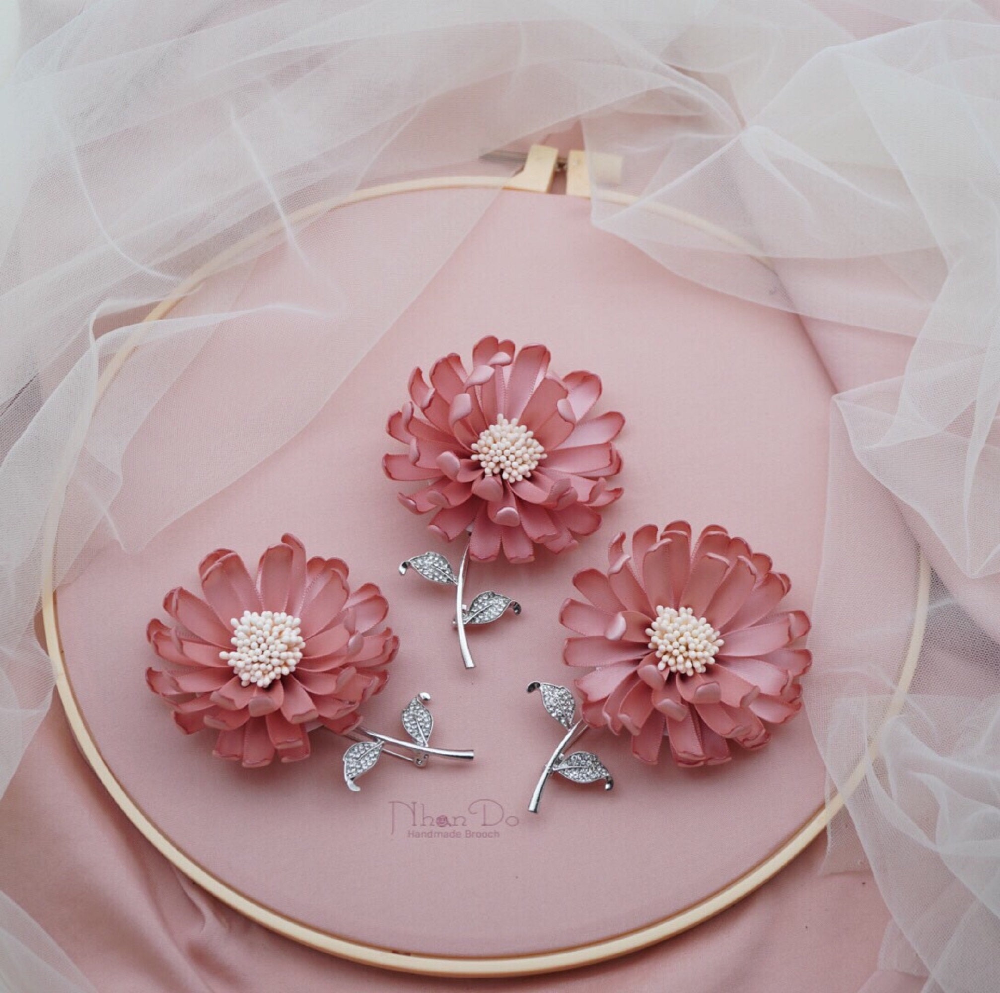 Tutorial DAISY Fabric Ribbon FLOWER Making, Without Flowermaking Tools ...