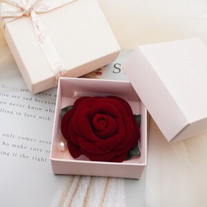 Sapa Red Velvet Rose Pin Brooch, Handmade Flower Brooch, Fabric Flower ...