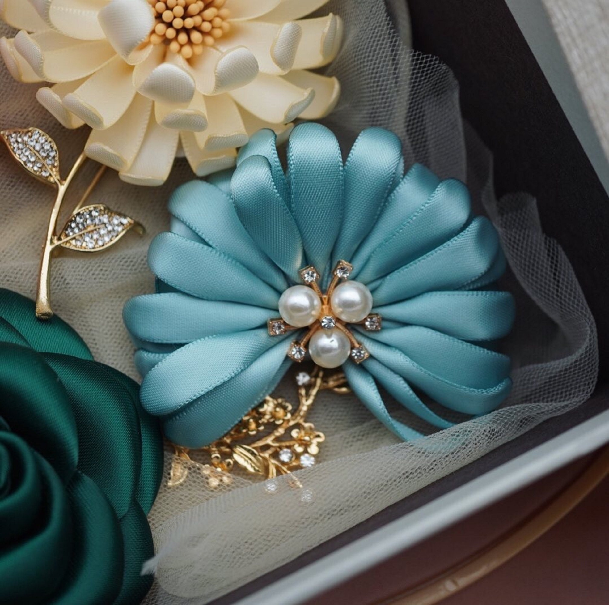 Tutorial Semi-circular DAISY Fabric Ribbon FLOWER Making, Without ...