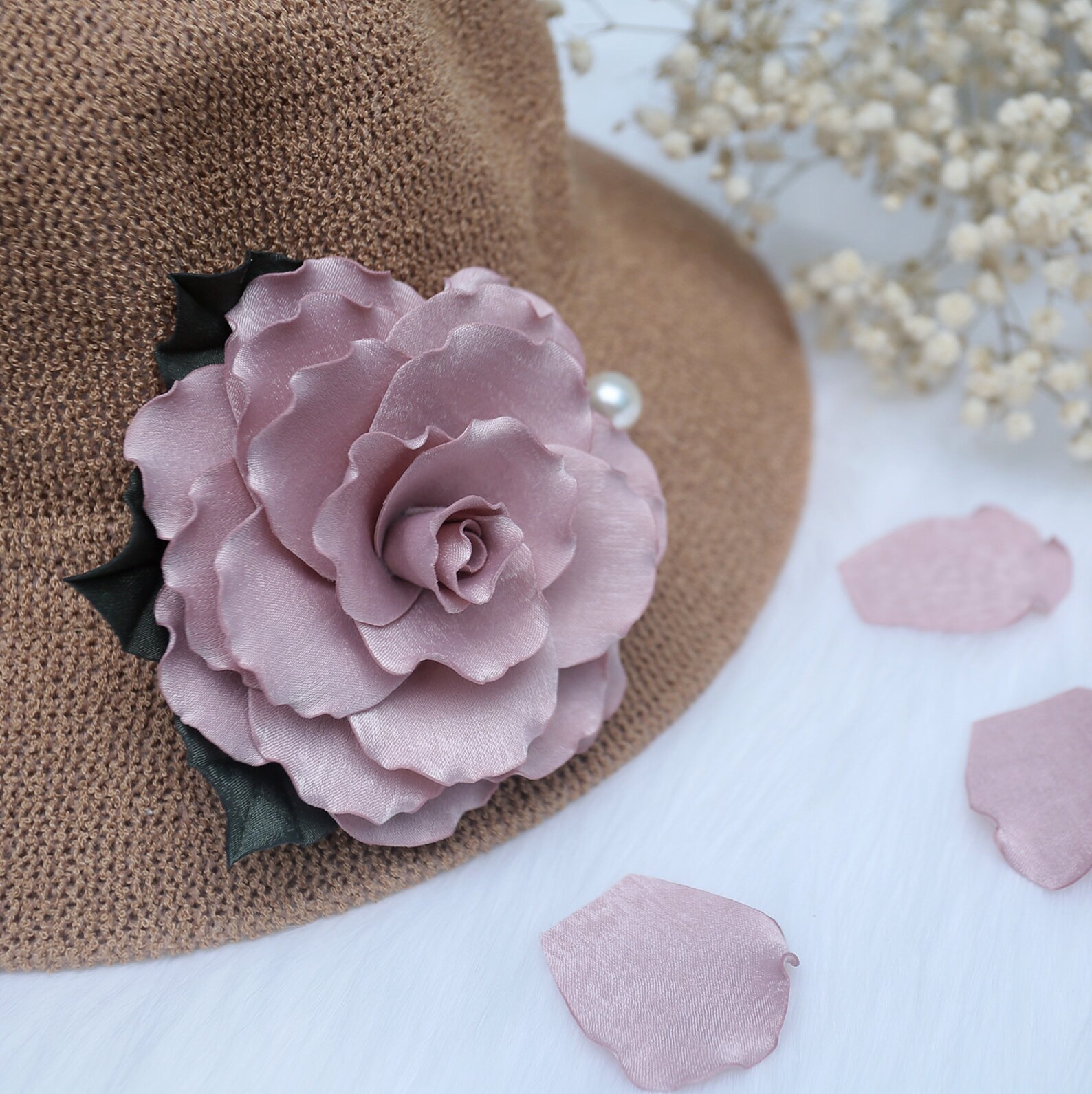 Purple-pink Brocade Rose Brooch Pin Fabric Flower Pin Brooch - Etsy