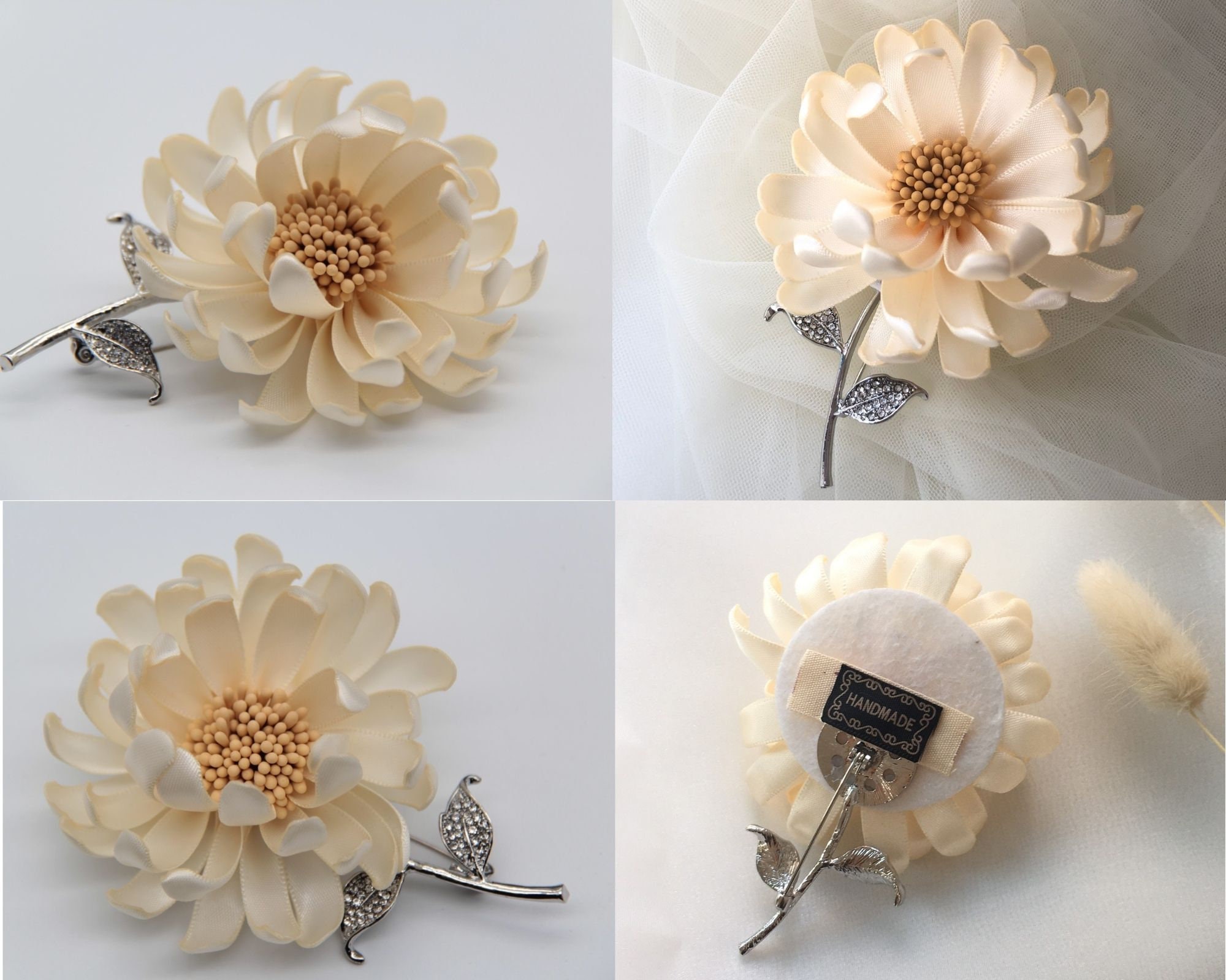 DAISY BROOCH PIN Flower Jacket Pin Art Deco Fabric Pearl - Etsy