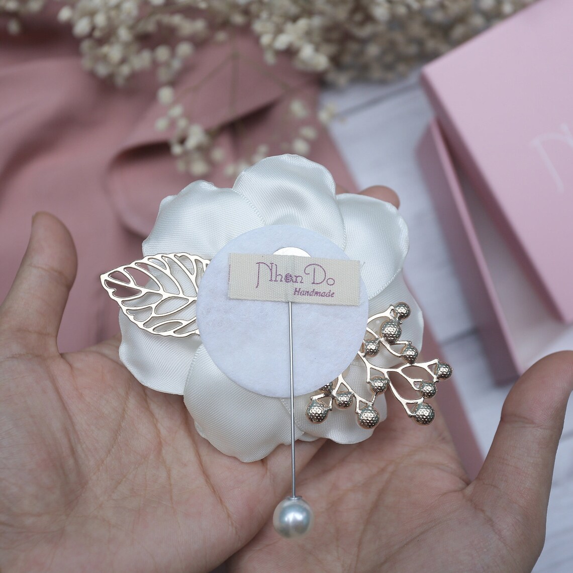 JASMINE FLOWER BROOCH Tiny Crochet Flowers Art Deco Fabric | Etsy