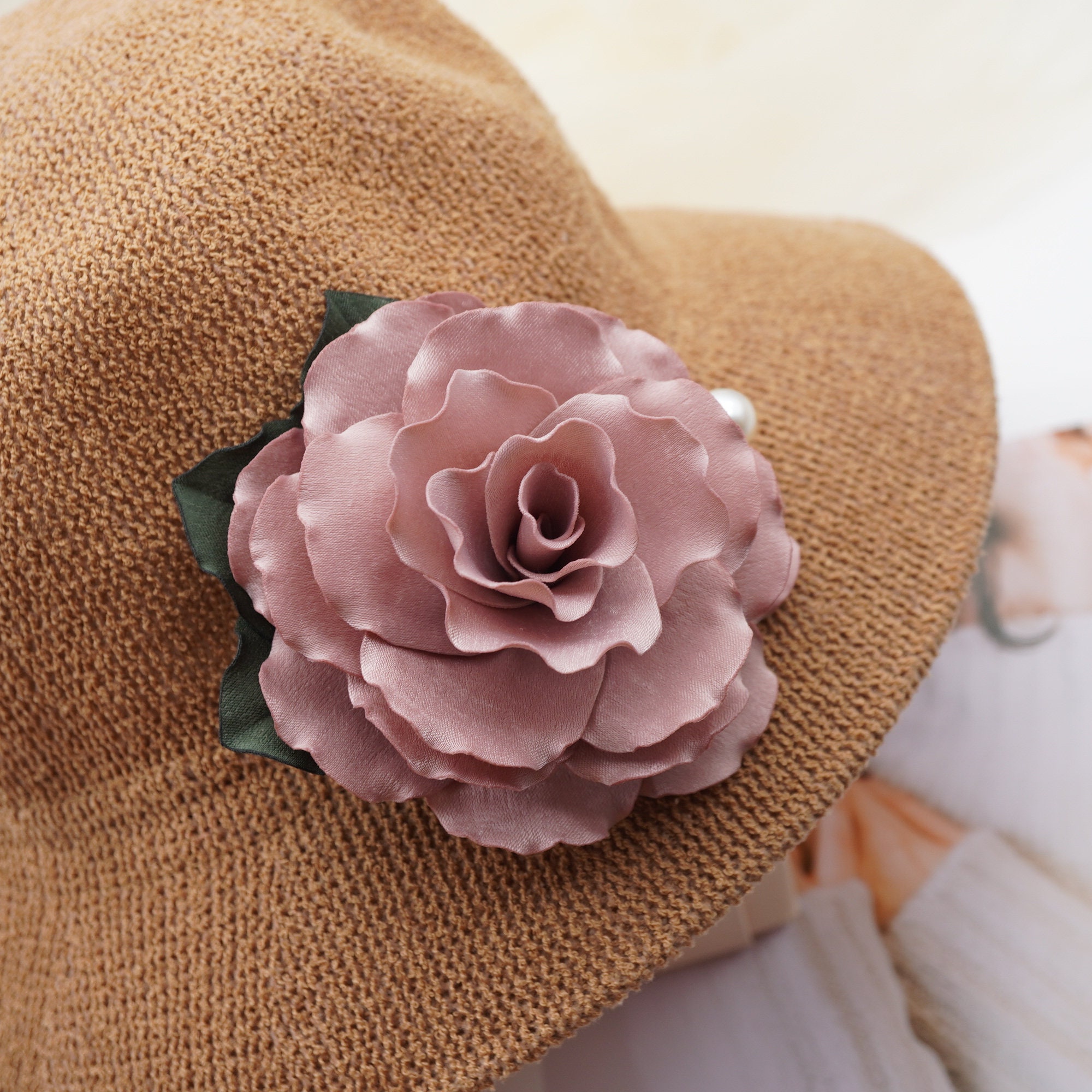 Purple-pink Brocade Rose Brooch Pin Fabric Flower Pin Brooch - Etsy