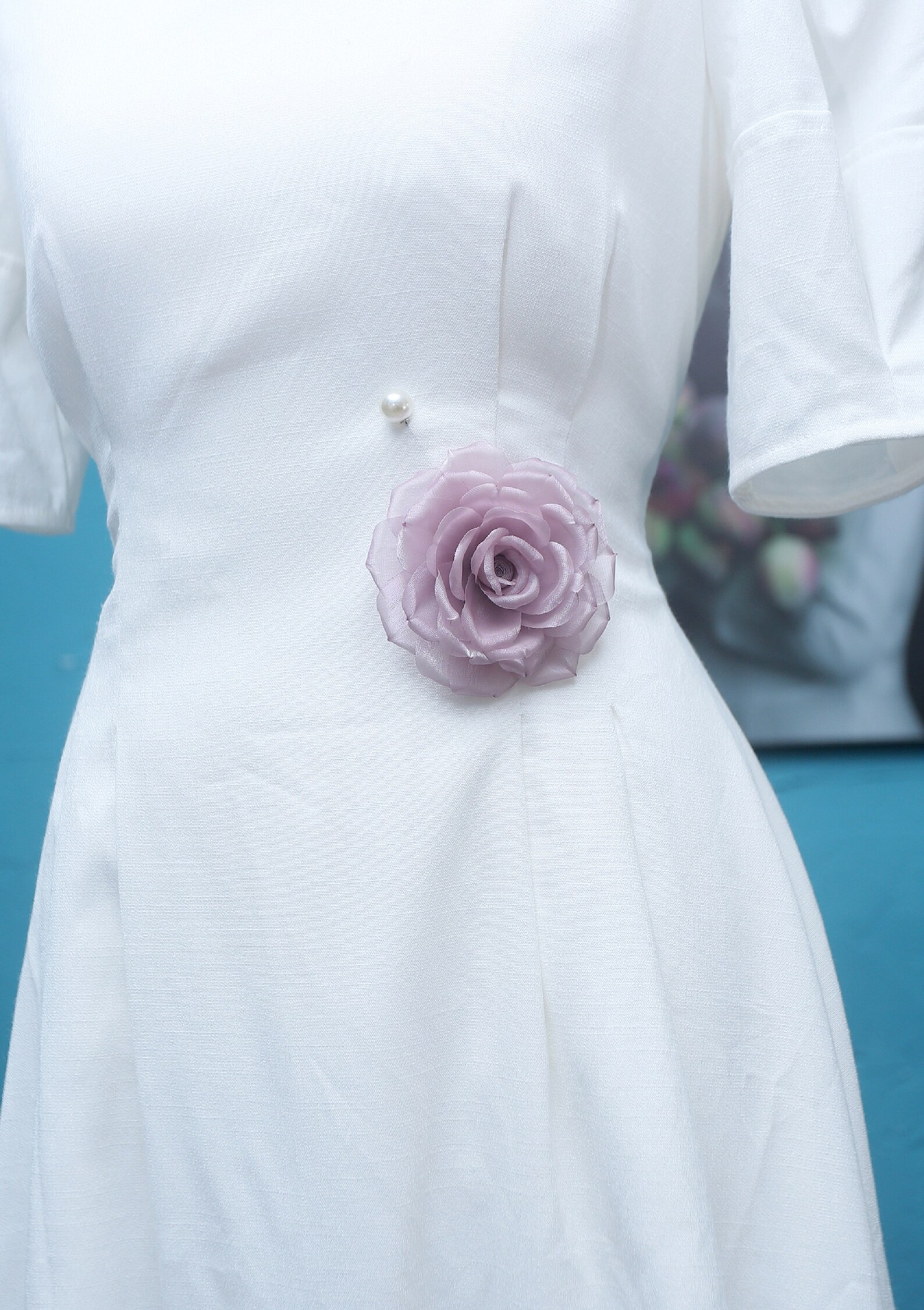 Purple Silk Rose Pin Brooch, Handmade Fabric Brooch Pin, Silk Brooch ...