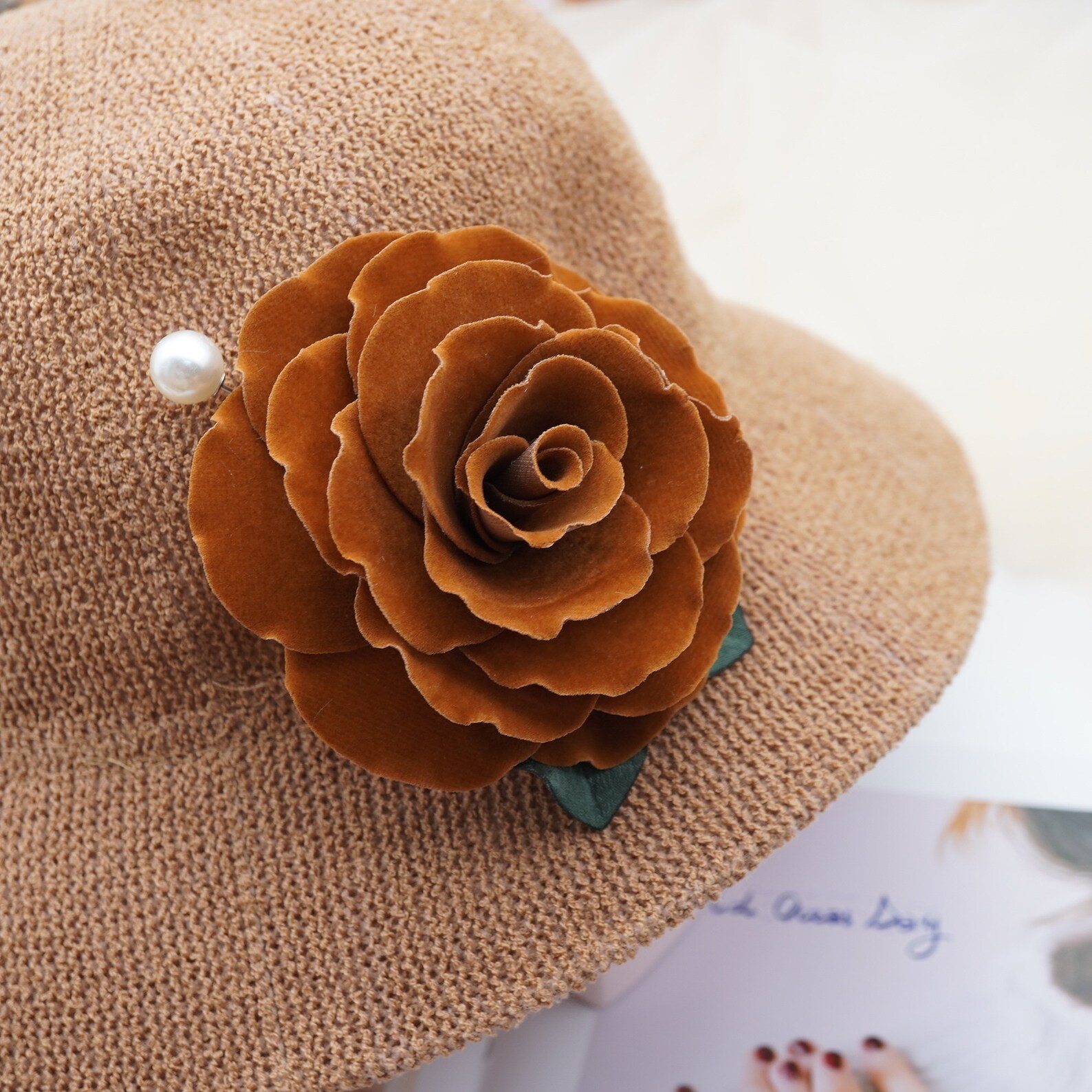 BUFF YELLOW Velvet Rose Pin Brooch, Handmade Flower Brooch, Fabric ...