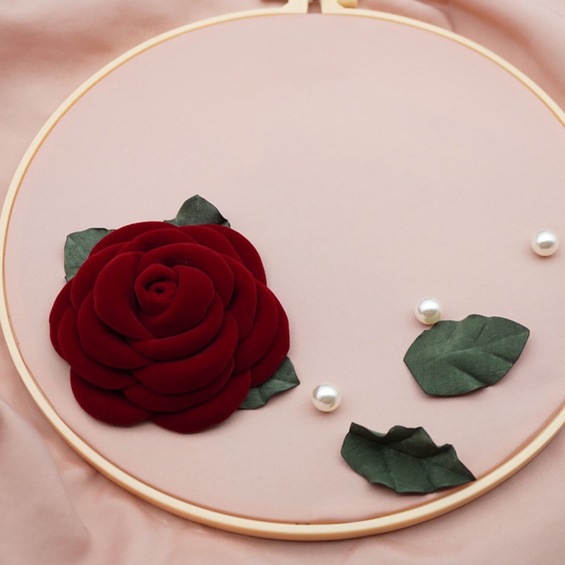 Sapa Red Velvet Rose Pin Brooch Handmade Flower Brooch - Etsy