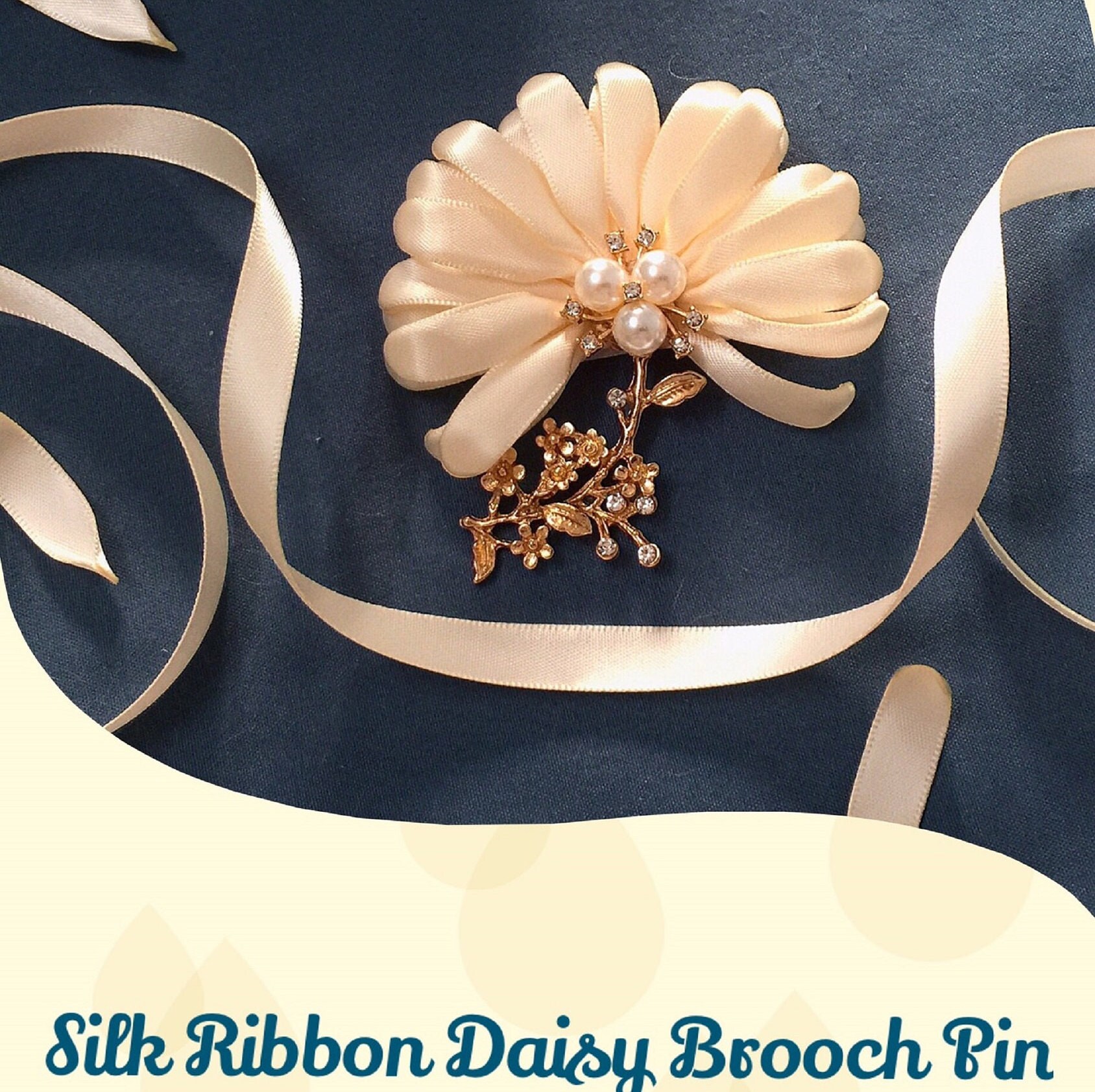 Tutorial Semi-circular DAISY Fabric Ribbon FLOWER Making, Without ...
