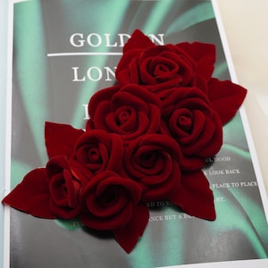 SET of Velvet Fabric Rose Flowers for Decorative Directly Attached or ...