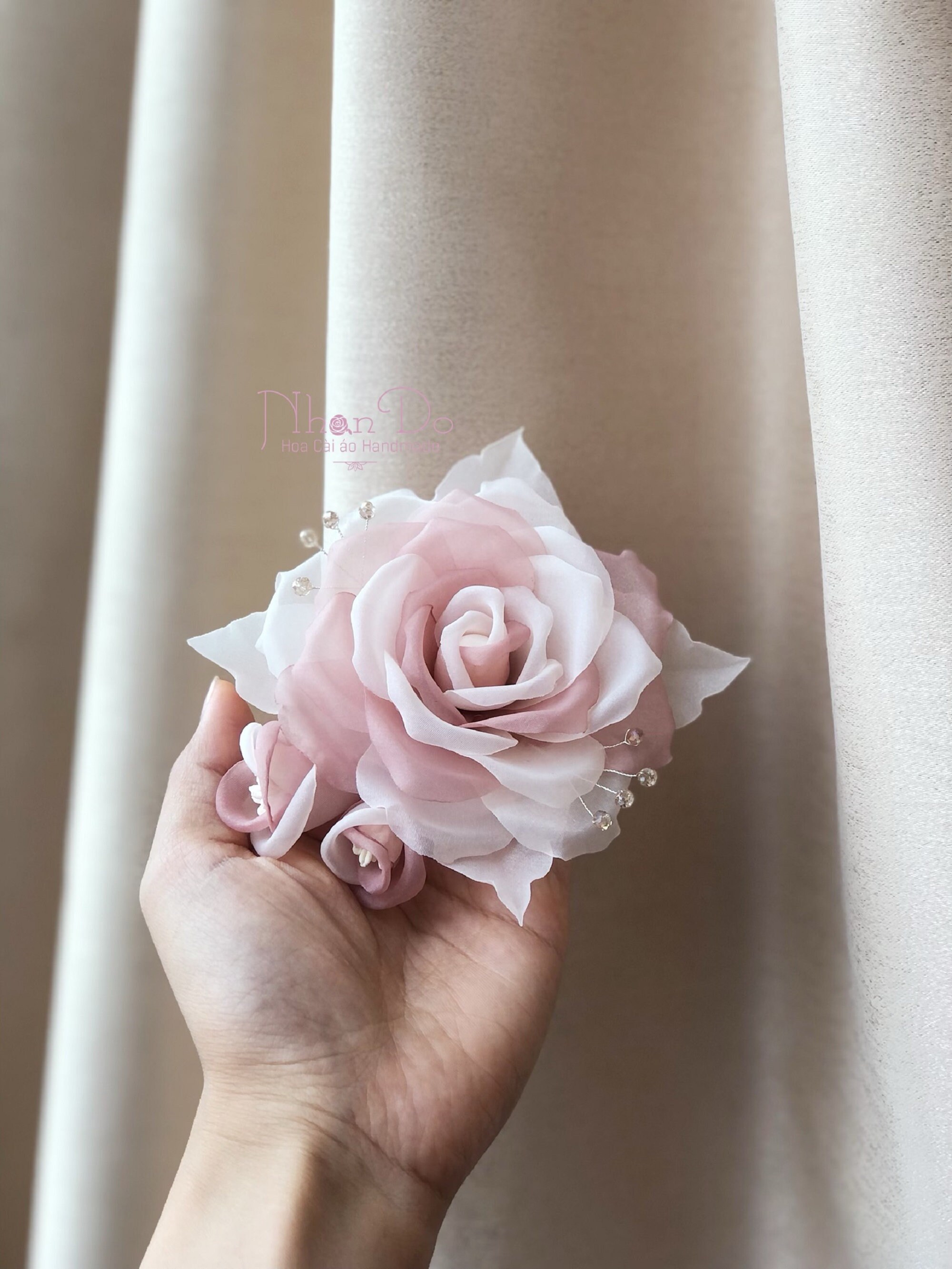 PINK FLOWER BROOCH Pearl Brooch Beaded Pearl Wool Brooch - Etsy