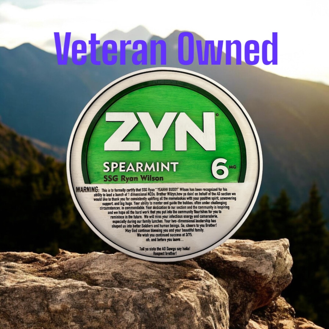 Custom Military ZYN Can Replica Wood Plaque | Personalized Engraved ZYN ...