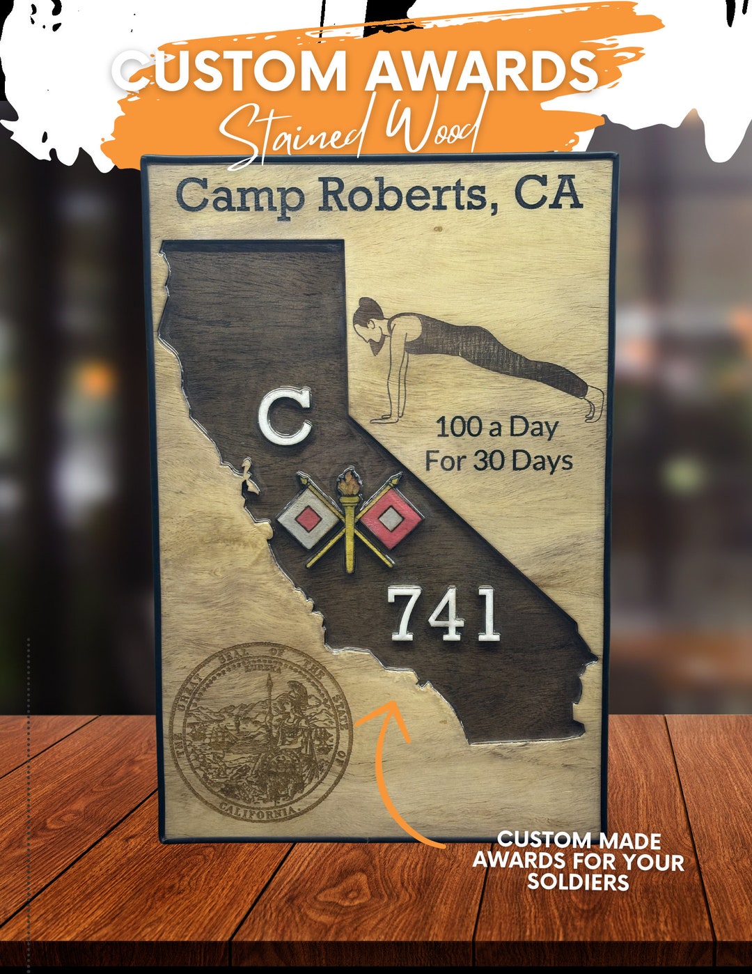 Custom Army Guidon Frame With Engraved Plate - Military Appreciation ...