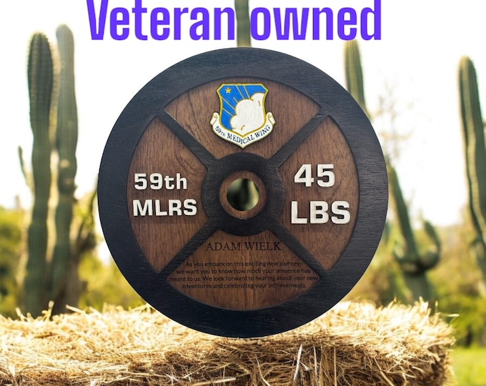 Custom Military Weight Plate Wood Plaque | Personalized Engraved Gym ...