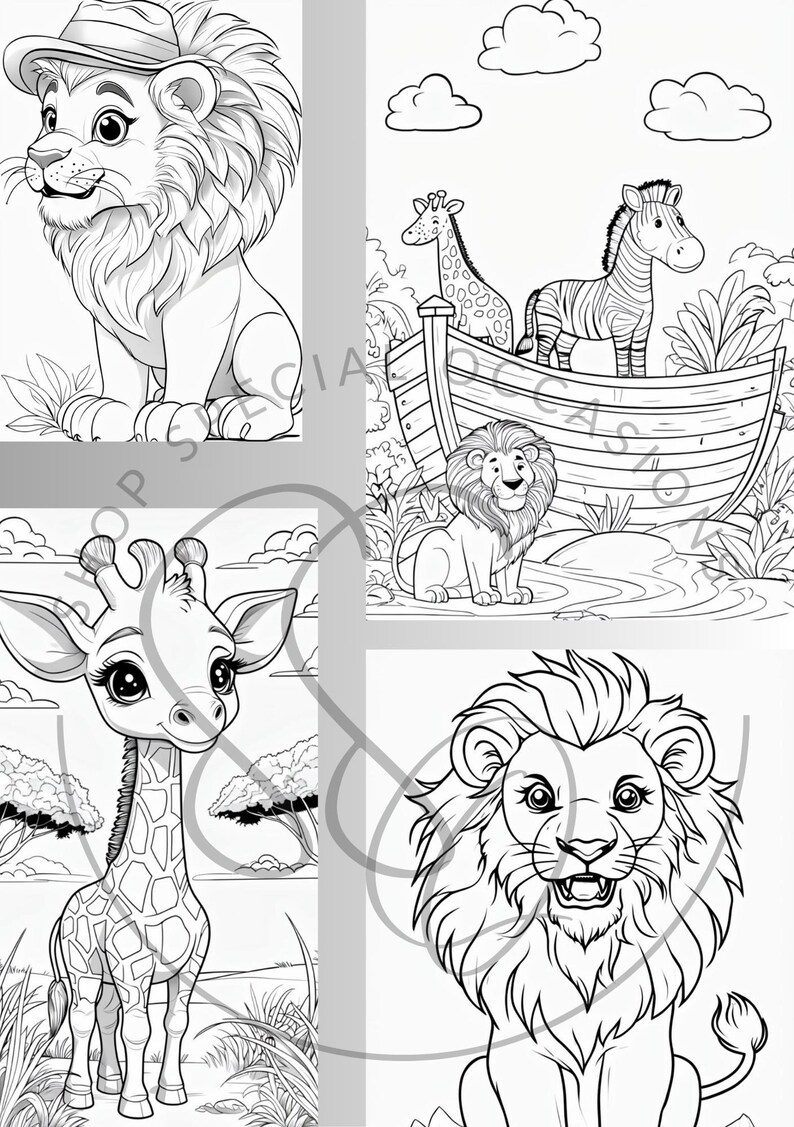 12 Page African Animal Themed Coloring Book (for Children) - Digital ...