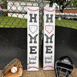 Baseball Home Sweet Home Sign, Welcome Sign Baseball, Baseball Porch ...
