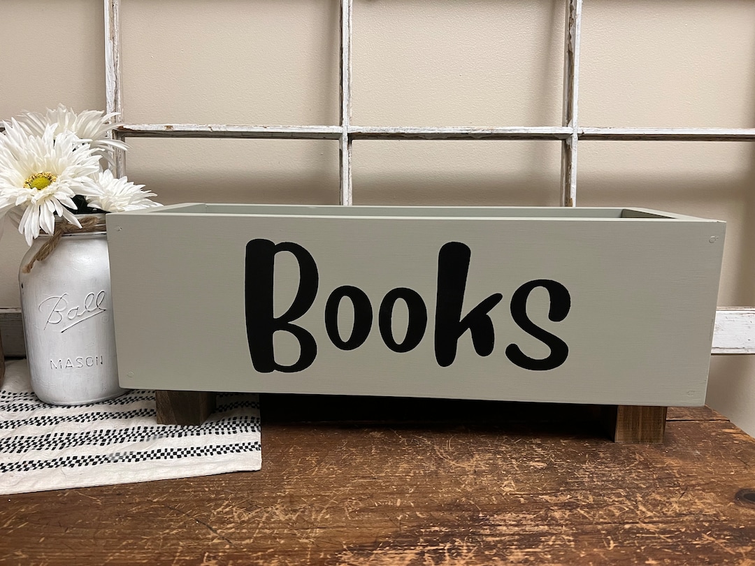 Children's Library Box, Baby Book Box, Book Storage, Nursery Storage ...