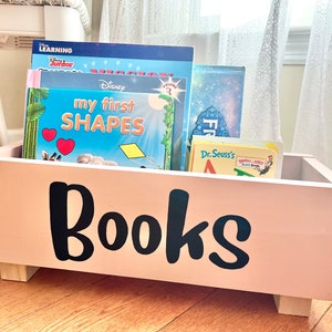 Children's Library Box, Baby Book Box, Book Storage, Nursery Storage ...